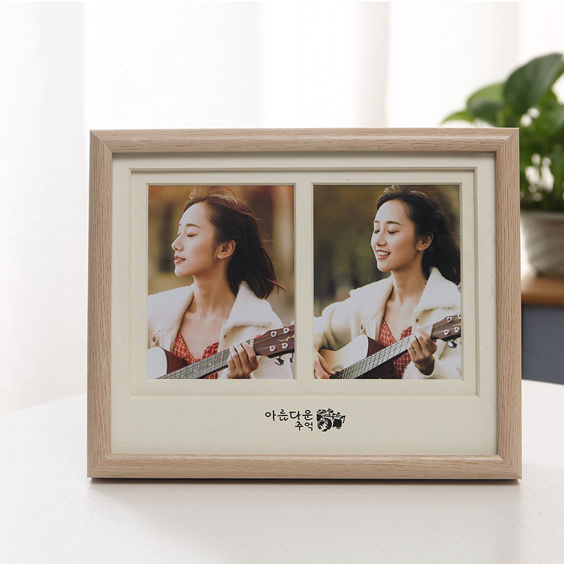 Creative nordic wooden double frame triple frame