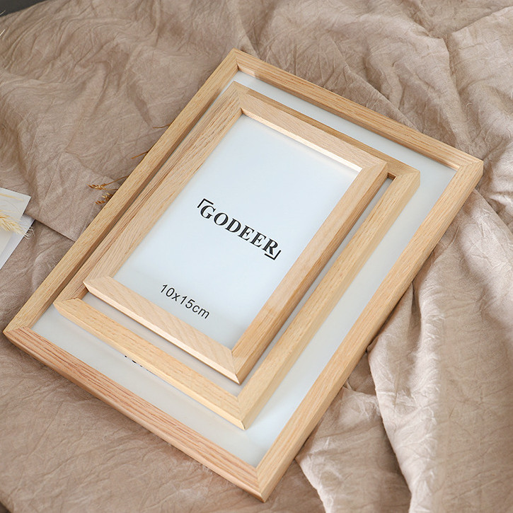 Simple ins style solid wood photo frame