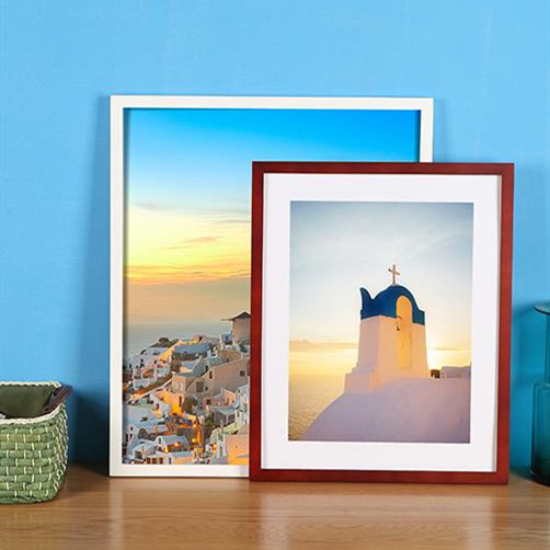 Solid wood picture frame wall