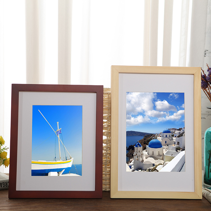 Solid wood picture frame wall