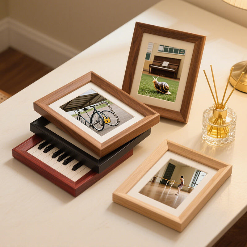 Solid wood glass photo frame